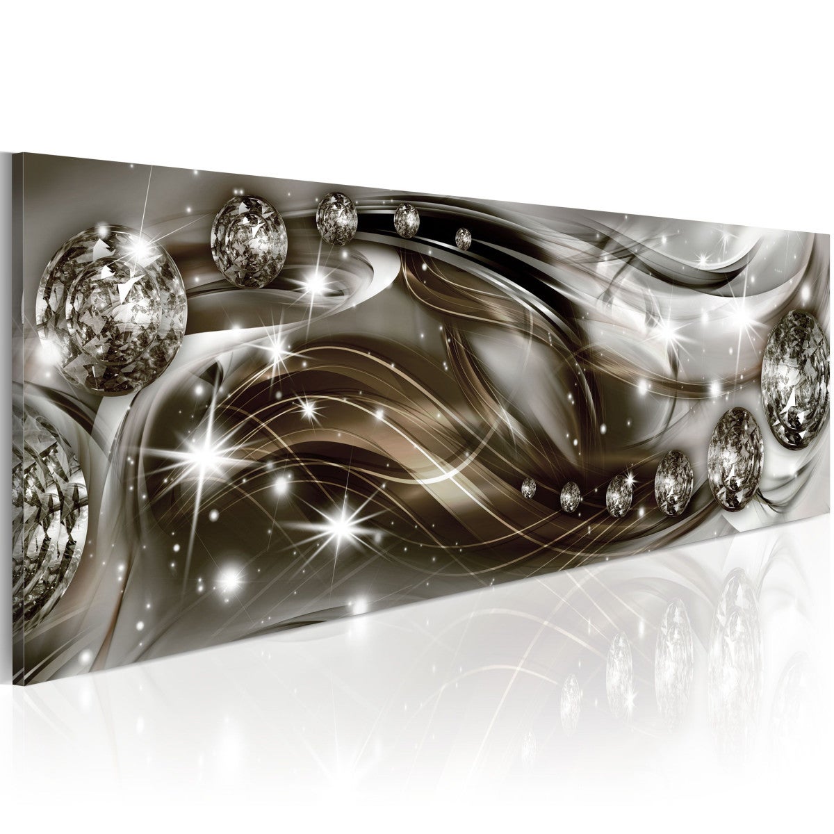 Tableau Imprimé "Glow & Waves" 50 x 150 cm | Leroy Merlin