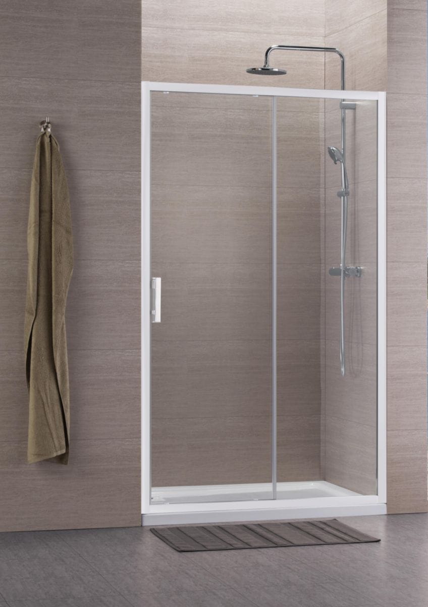 Paroi de douche CONCERTO accès de face coulissant 2 vantaux 100 x 100 ...