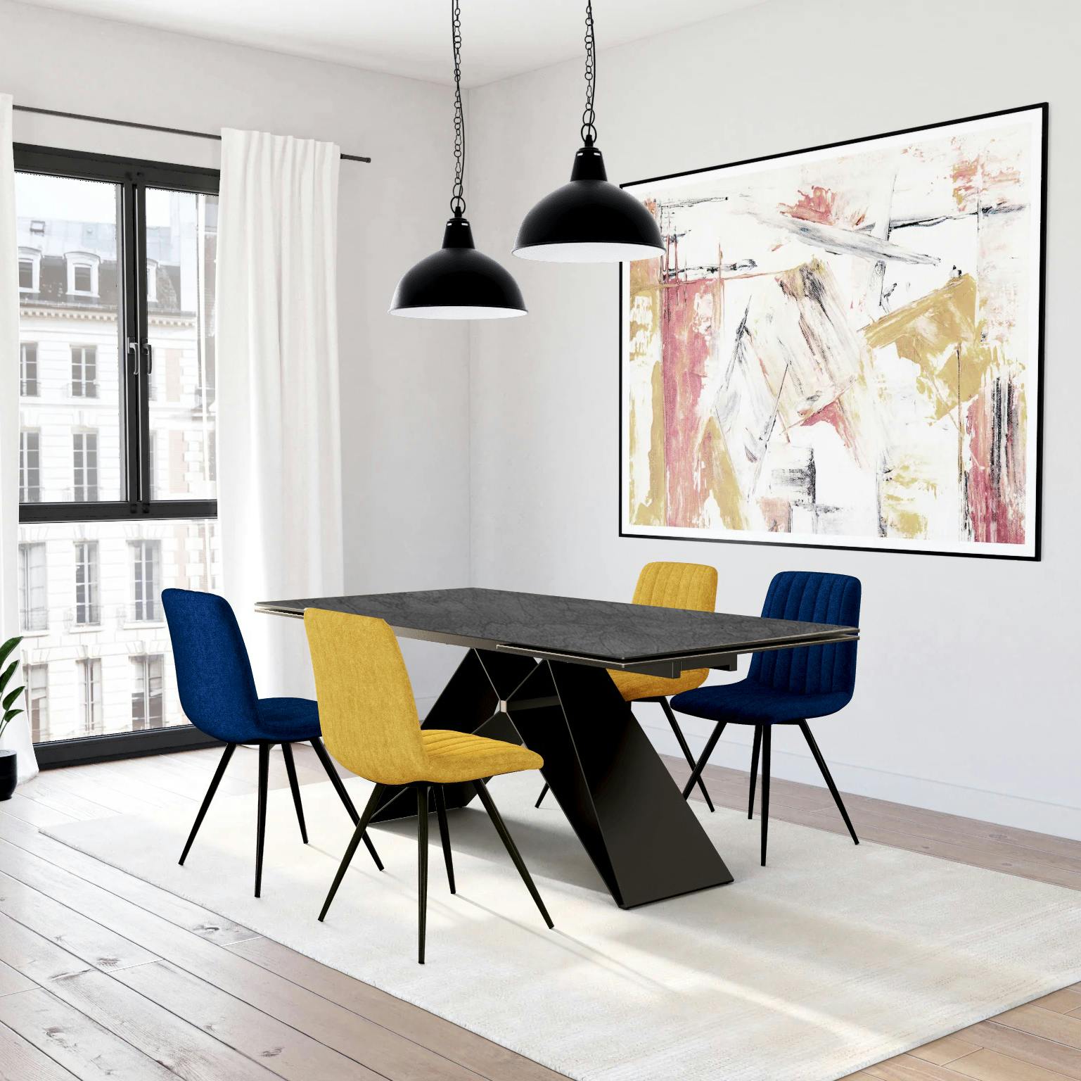 Table à rallonge en céramique grise 180-280 LOMBARDIE | Leroy Merlin