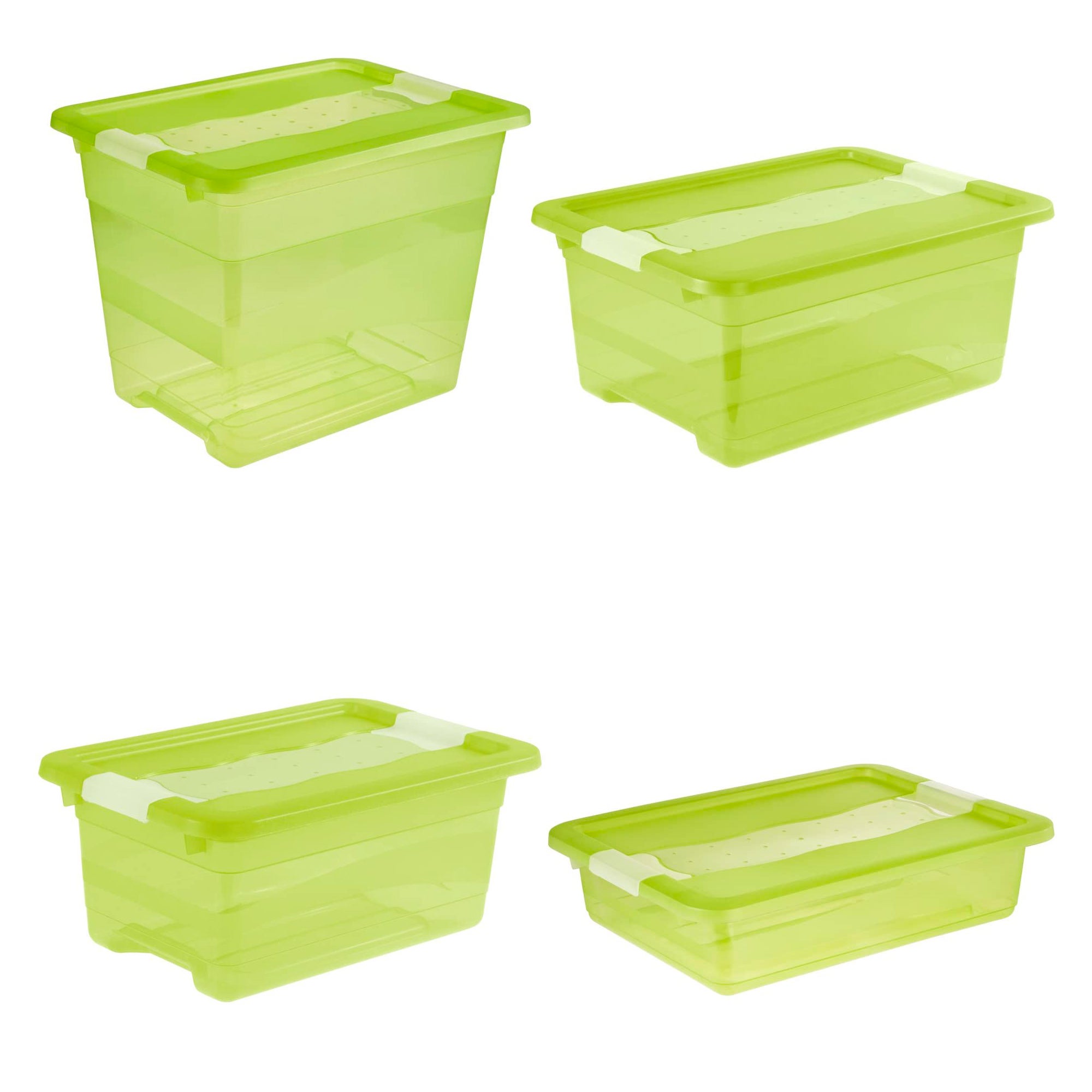 Pack de 4 seaux de stockage 4/7/12/24 litres avec couvercle Cornella en ...