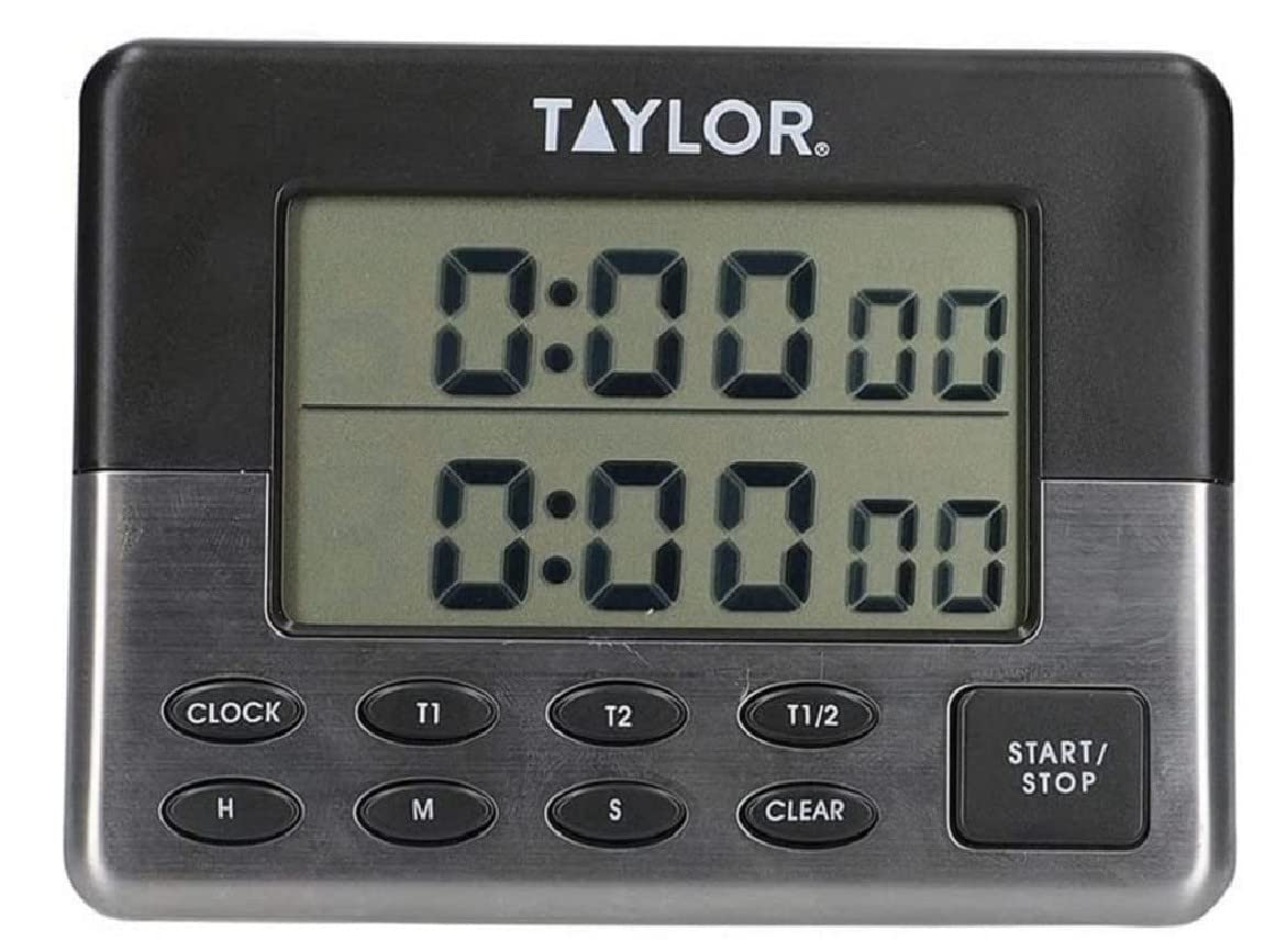 Taylor Pro Doppio Timer Digitale da Cucina (24 Ore) in Plastica/Acciaio ...
