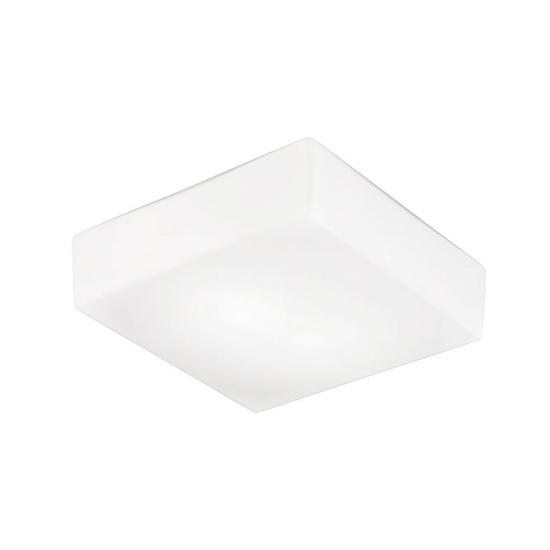 Lámpara de techo cuadrada Binnie con cristal satinado, LED, 17W, 2700K ...