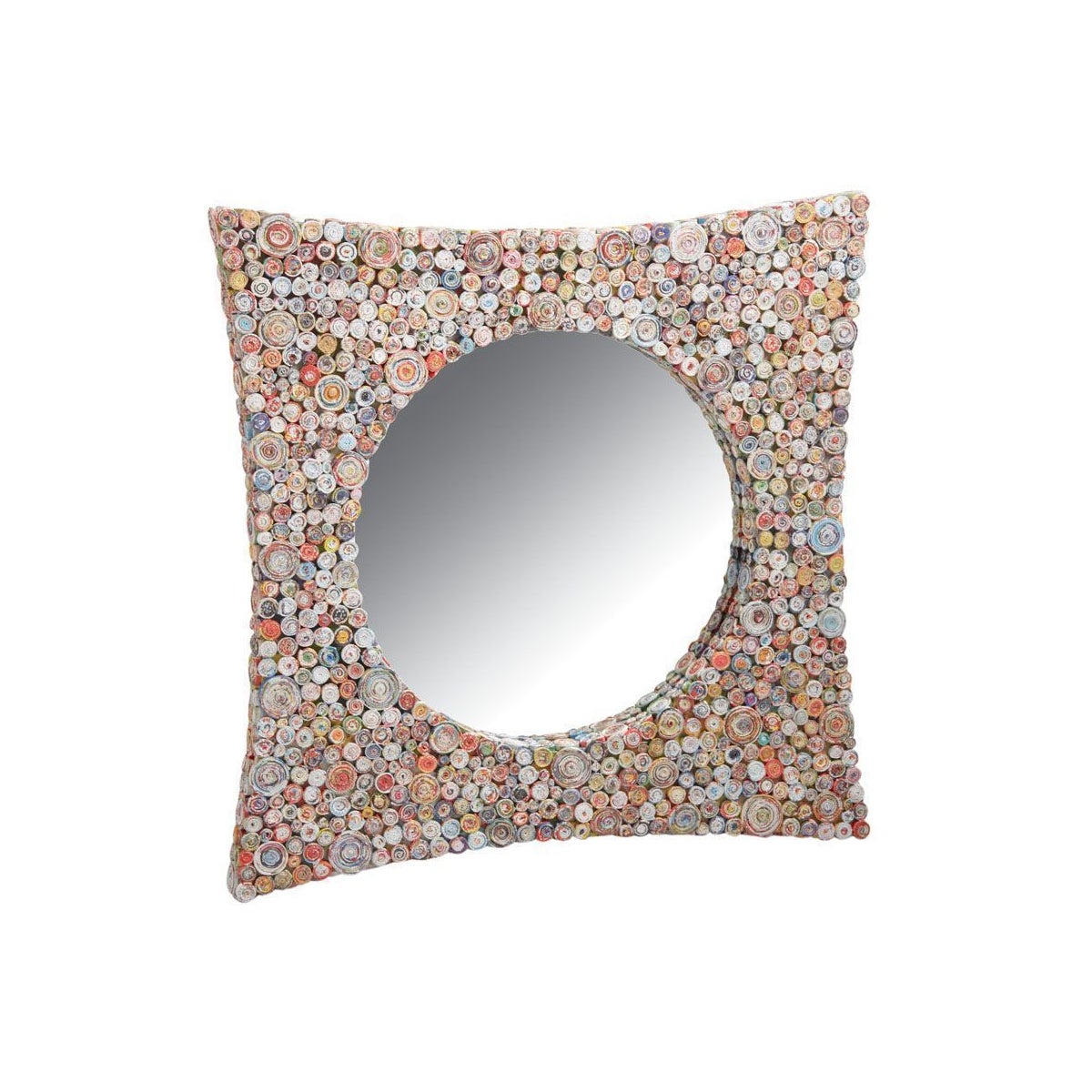 Espejo cuadrado curvo de papel reciclado | Leroy Merlin