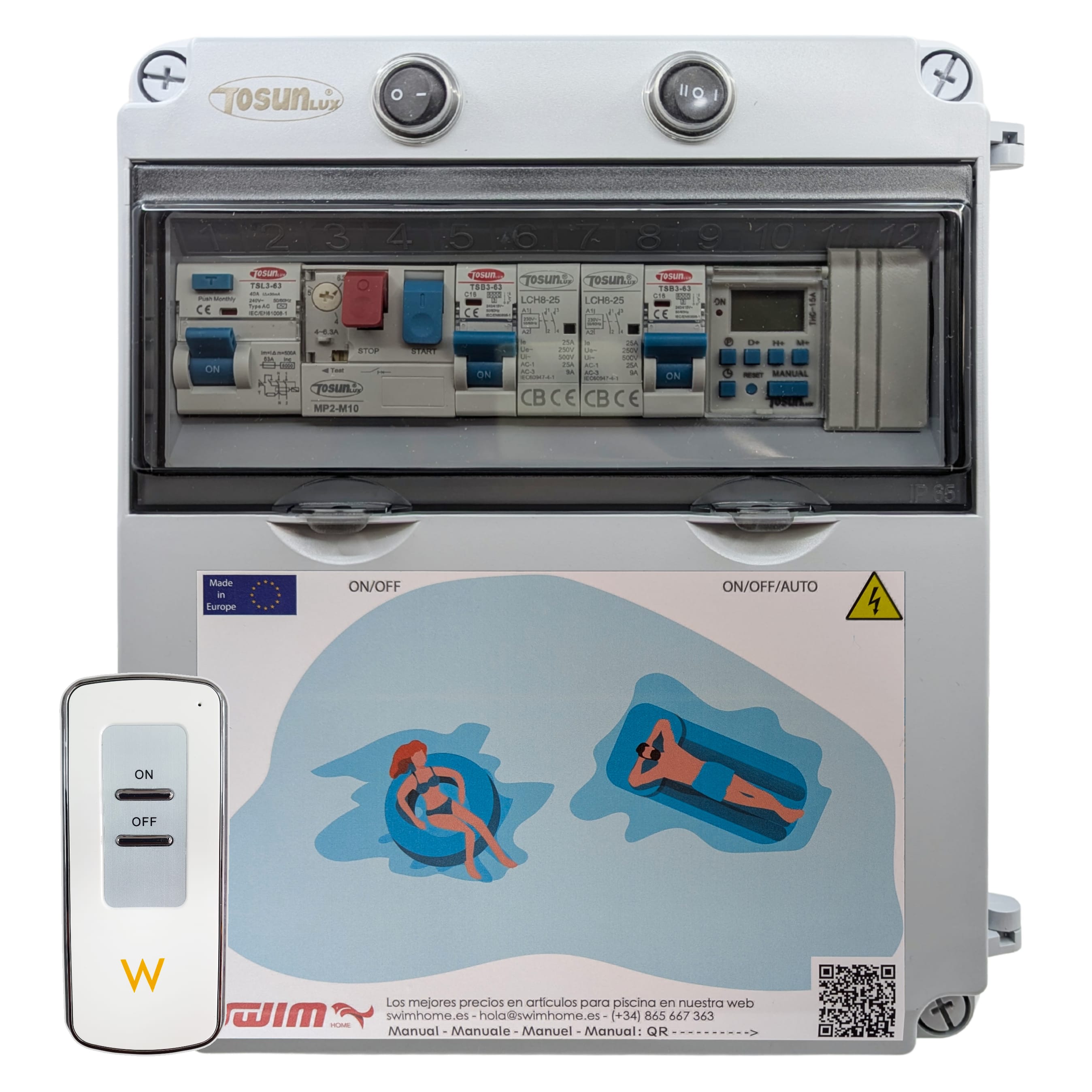 Tosun Cuadro Eléctrico Equipado para Piscina 0.5CV 300W AC con ...