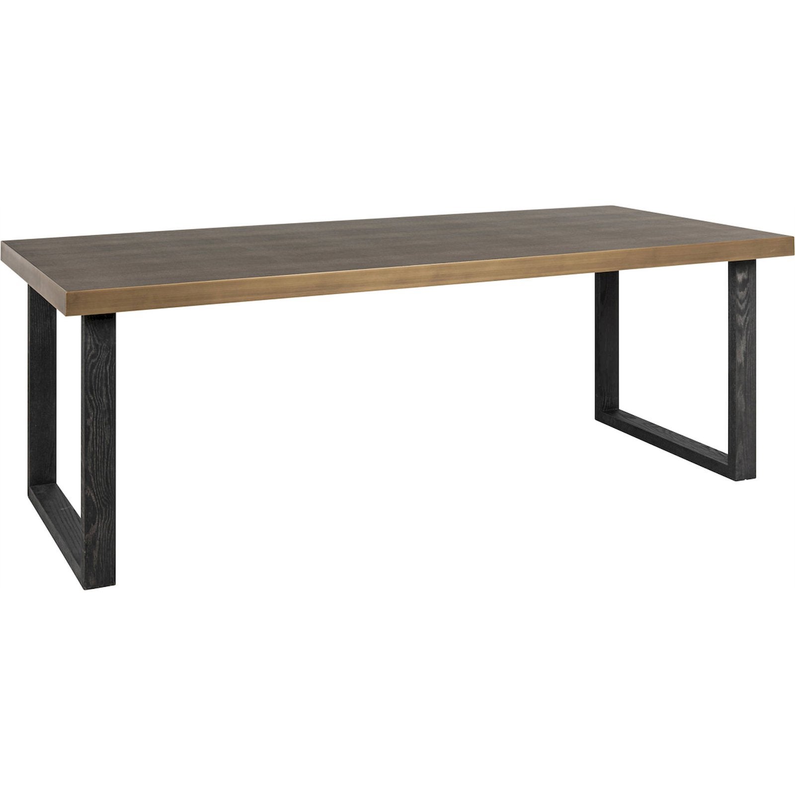 Table à manger design avec plateau en cuir synthétique brun 230 x 100 x ...
