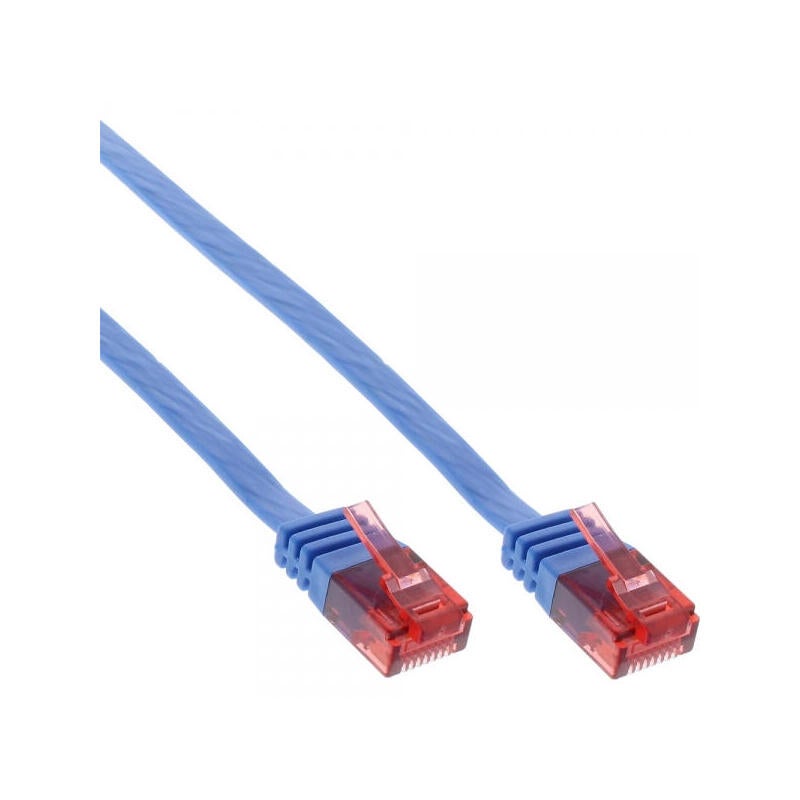 C ble r seau plat ultra fin en ligne u/utp cat.6 gigabit ready bleu 7m | Leroy Merlin