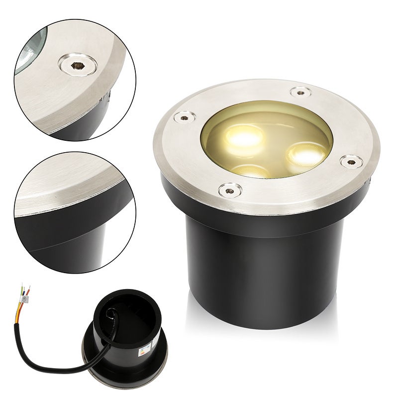 2x 3W lampadaire IP65 lumière LED encastré sol spot sol spot sol ...