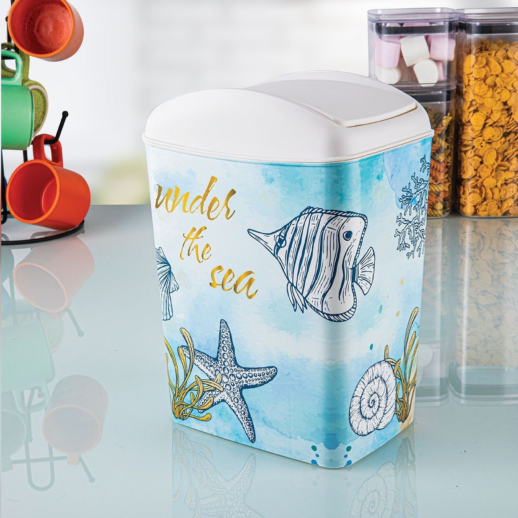 Poubelle design poisson 5L en plastique multicolore | Leroy Merlin