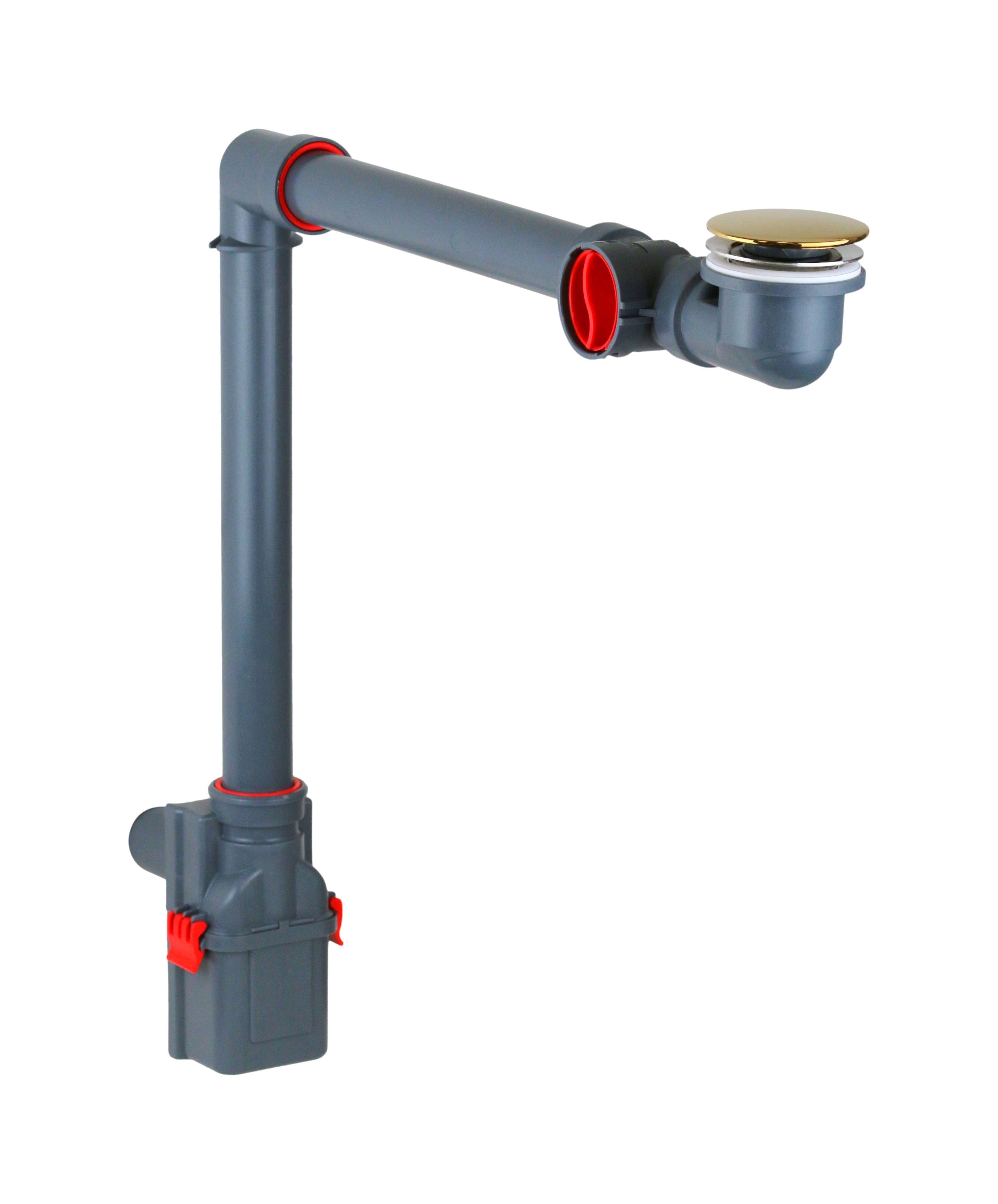 Siphon peu encombrant inspectable avec drain clic-clac doré CGS Isy ...