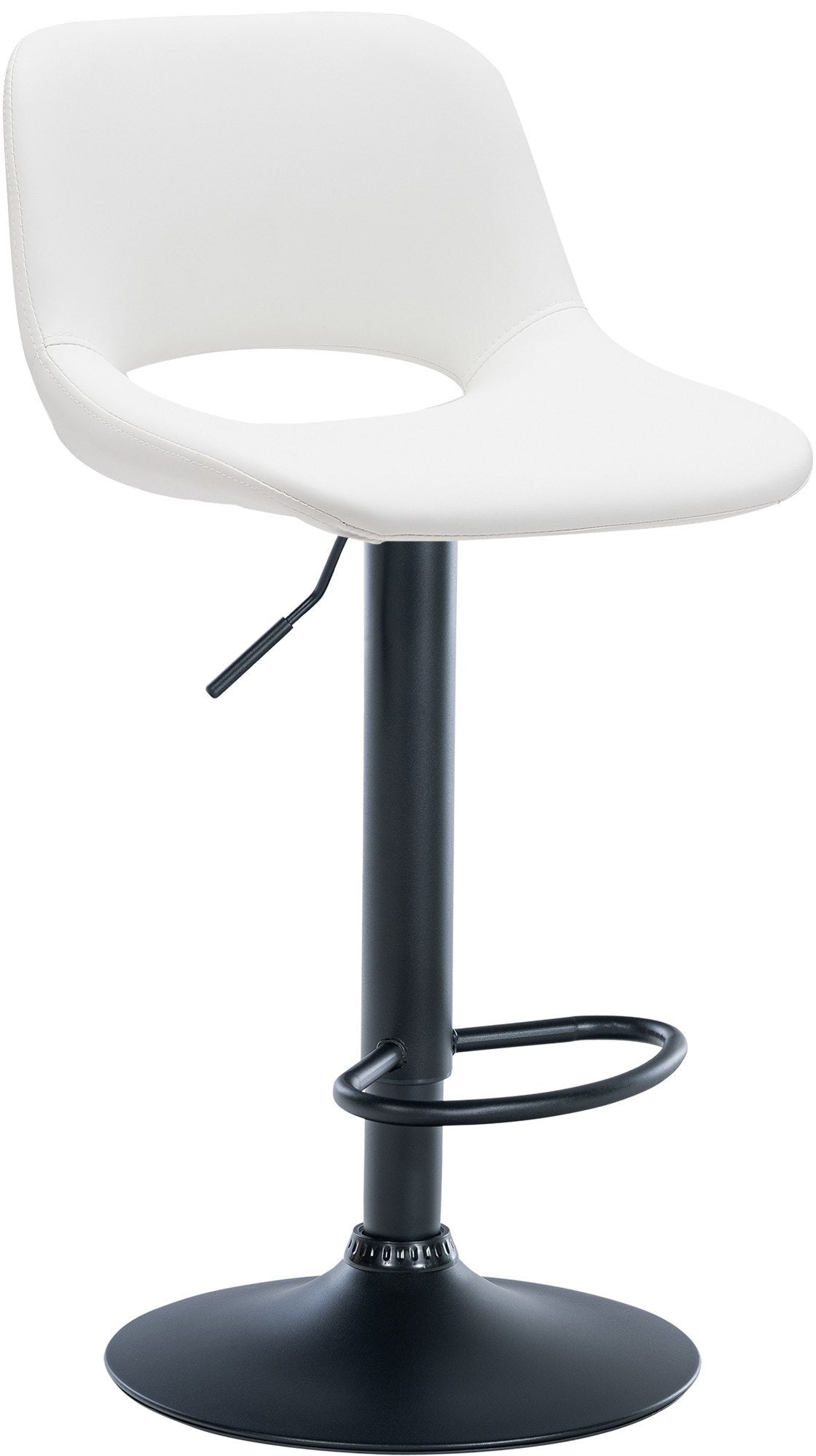 Tabouret de bar chaise haute x1 avec repose-pieds en PVC blanc ...