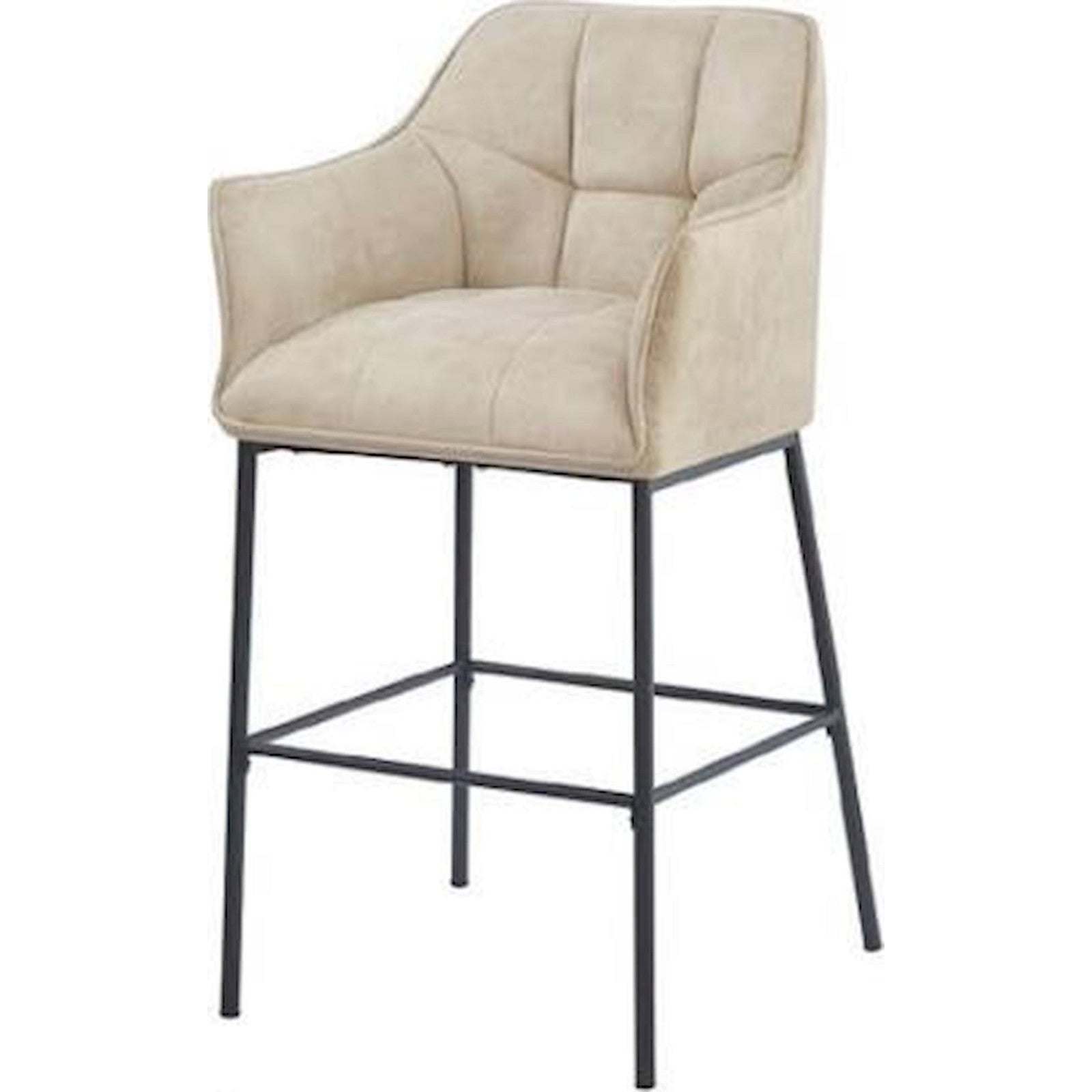 Chaise de bar élégante en microfibre beige et métal | Leroy Merlin