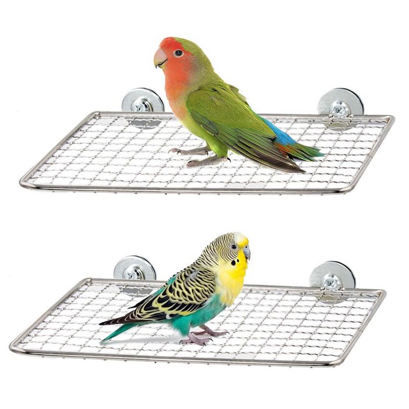Plataformas de descanso de acero inoxidable para loros, percha para periquitos y cacatúas para ...