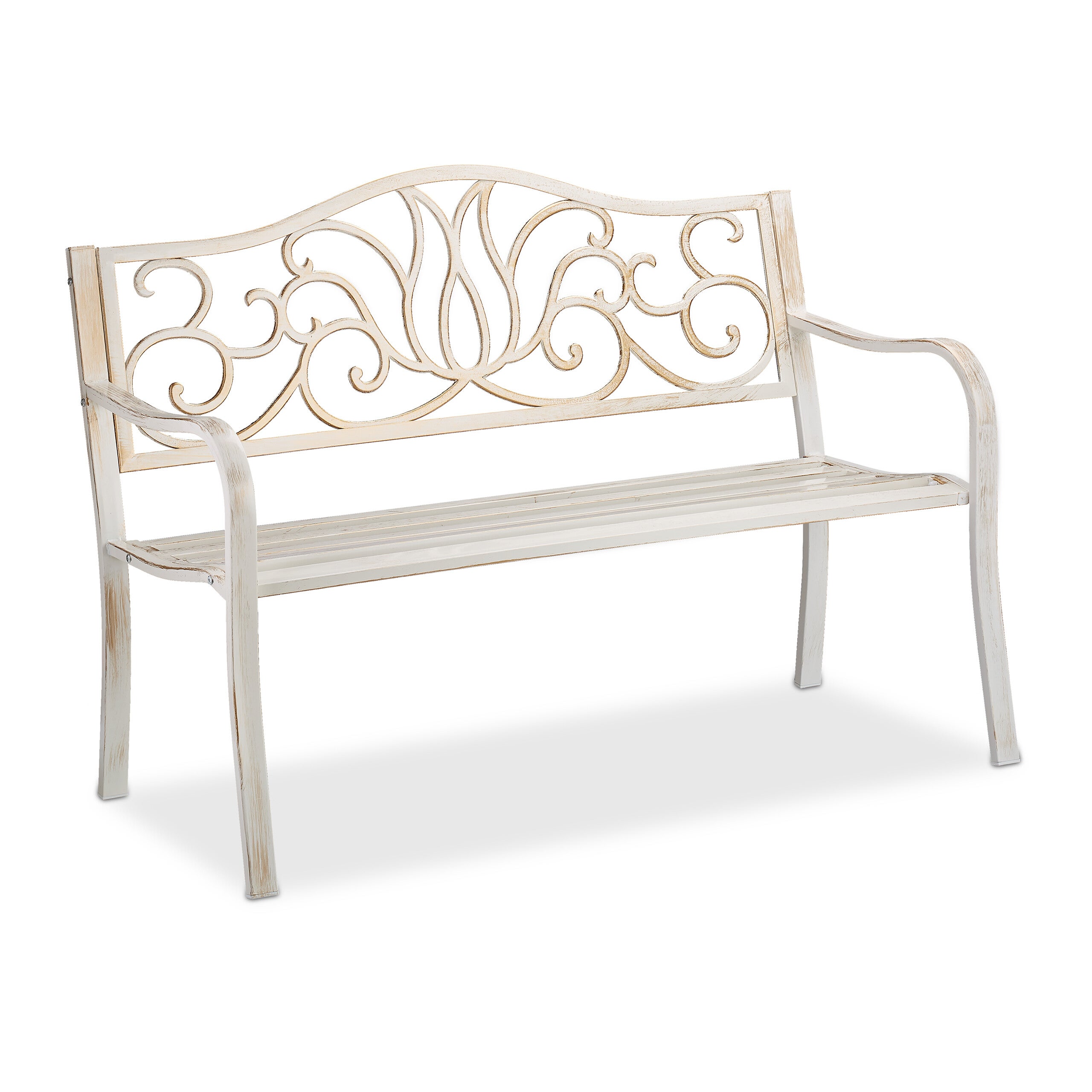 Relaxdays Banc jardin antique, 2 personnes, balcon, terrasse, métal ...