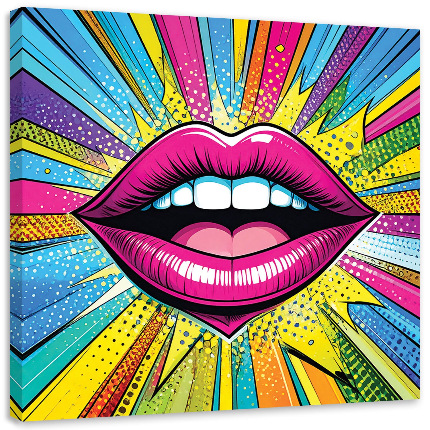 Toile Imprimée Lèvres Rouges Dans Le Style Pop Art 30x30 Leroy Merlin