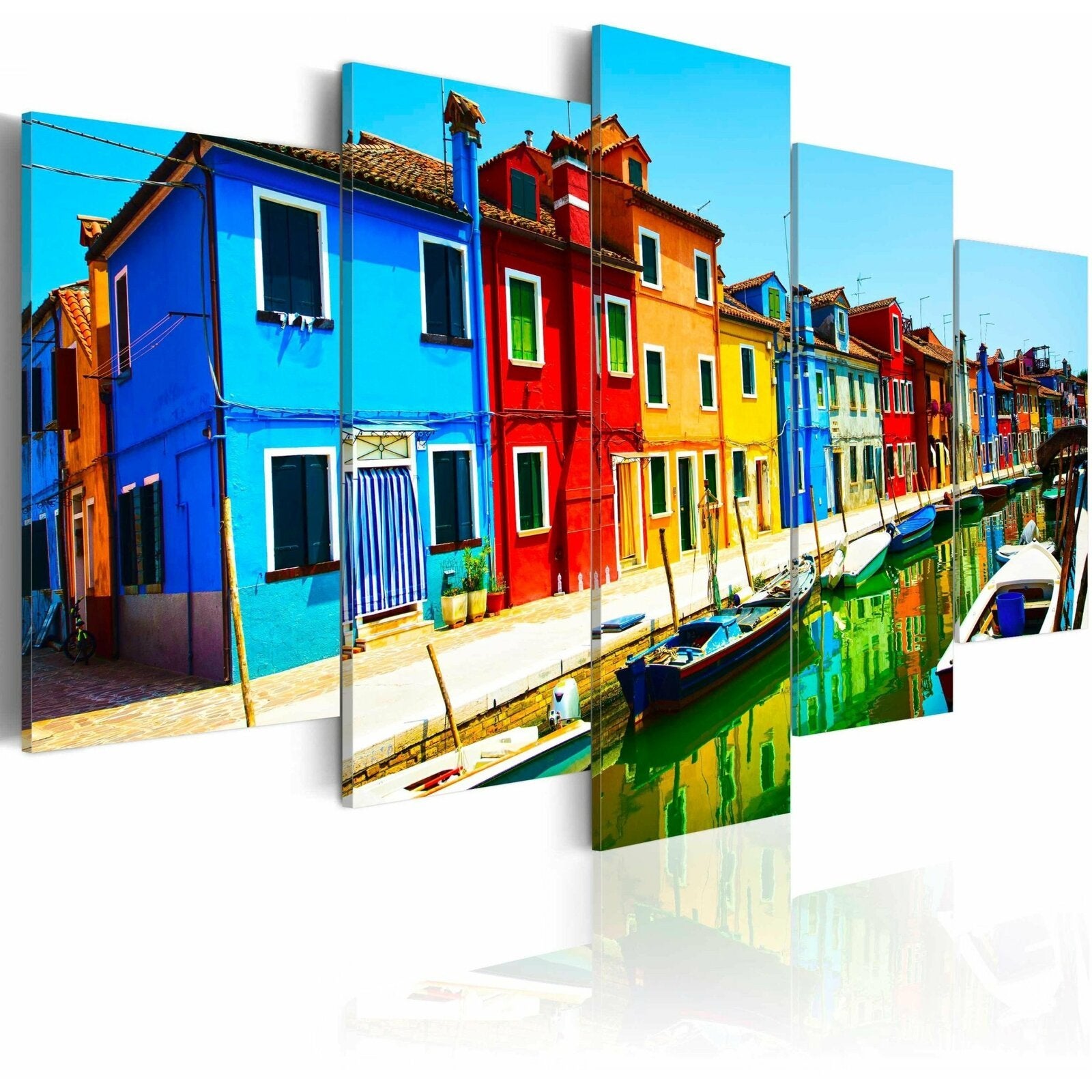 Tableau maisons aux couleurs de l'arc-en-ciel - 200 x 100 cm | Leroy Merlin