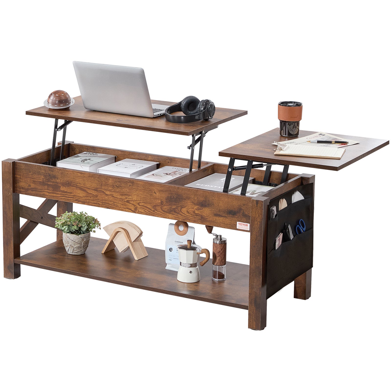 Table basse avec plateau relevable,VEVOR 1200 x 500 x 500 mm ...