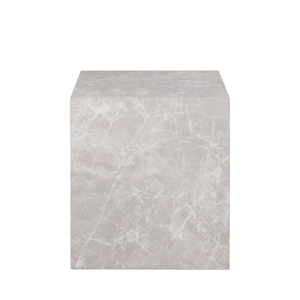 Prague - Table d'appoint effet marbre - Beige | Leroy Merlin
