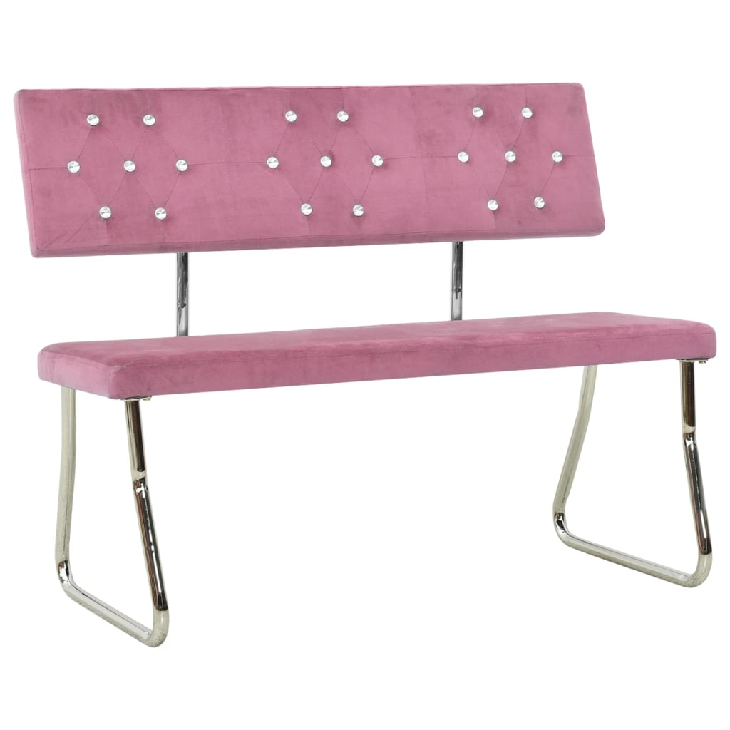 Banc 110 cm Rose Velours vidaXL | Leroy Merlin