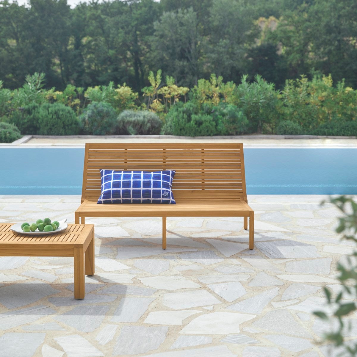 Tikamoon Banquette de jardin basse en teck massif Teo | Leroy Merlin