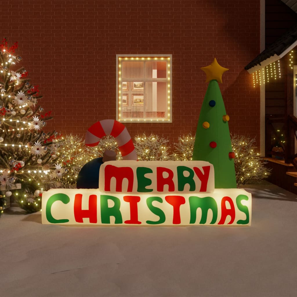 Décoration gonflable Merry Christmas avec LED 197 cm | Leroy Merlin