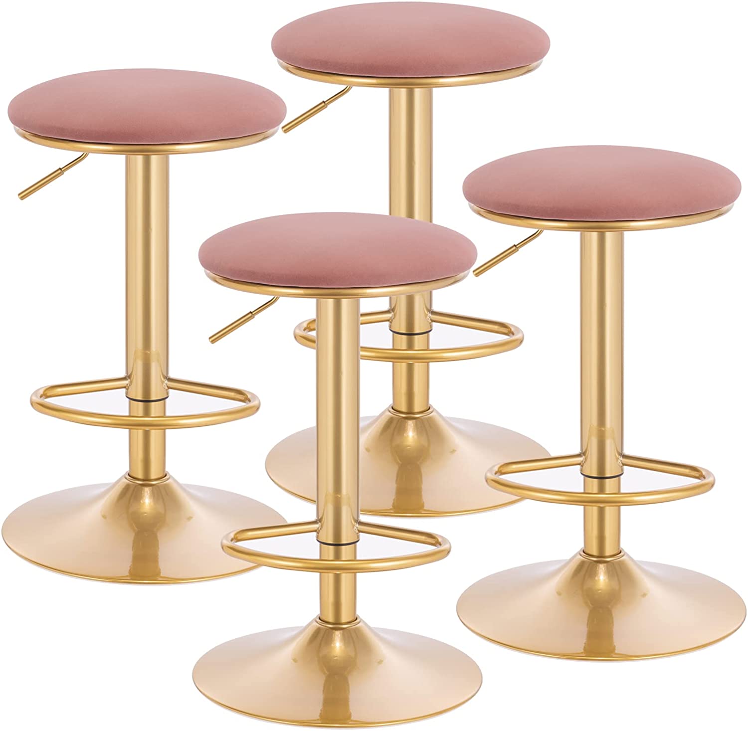 WOLTU Lot de 4 Tabouret de Bar avec Repose-Pieds - Tabouret Rond Haut ...