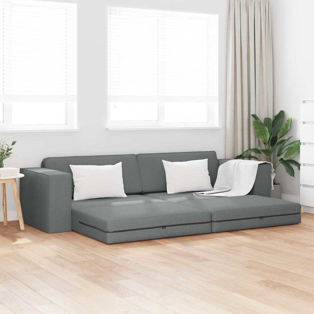 Sofá cama Gris oscuro 245 x 78 x 77 cm Terciopelo | Leroy Merlin