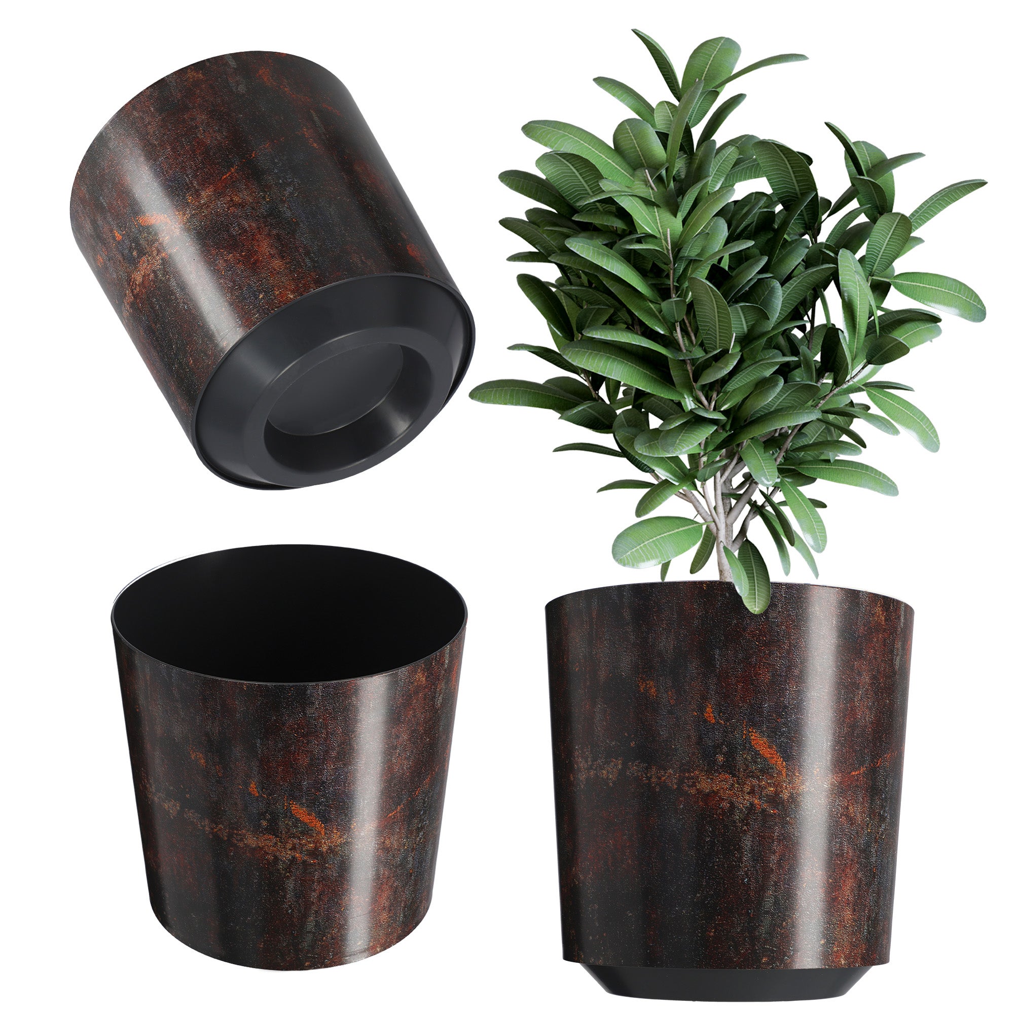 KADAX Pot de Fleurs Cache-Pot Fleurs Rouille 25x27cm | Leroy Merlin