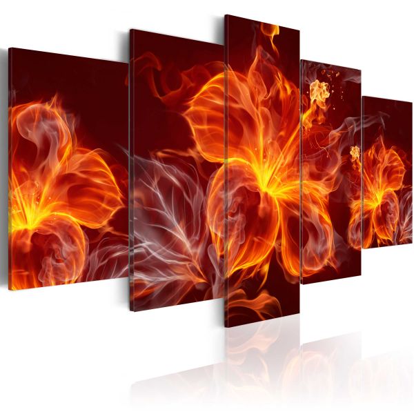 Tableau Fiery Flowers 100x50 cm | Leroy Merlin