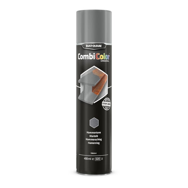 Peinture anti-rouille COMBICOLOR HAMMERTONE aérosol - gris martelé - 400 mL - RUST-OLEUM | Bricoman