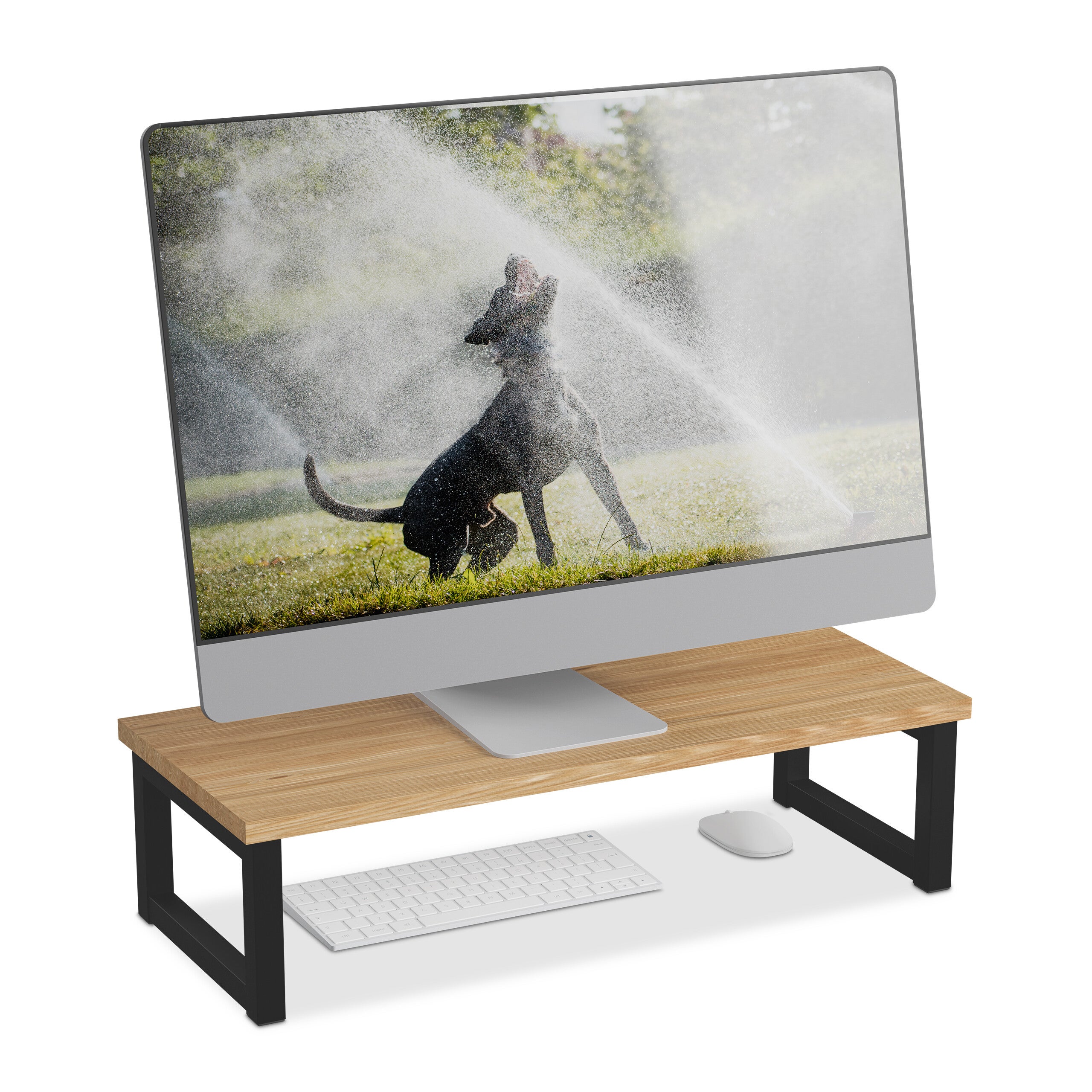 Relaxdays support pour moniteur, HxLxP : 15 x 55 x 23 cm, rehausseur ...