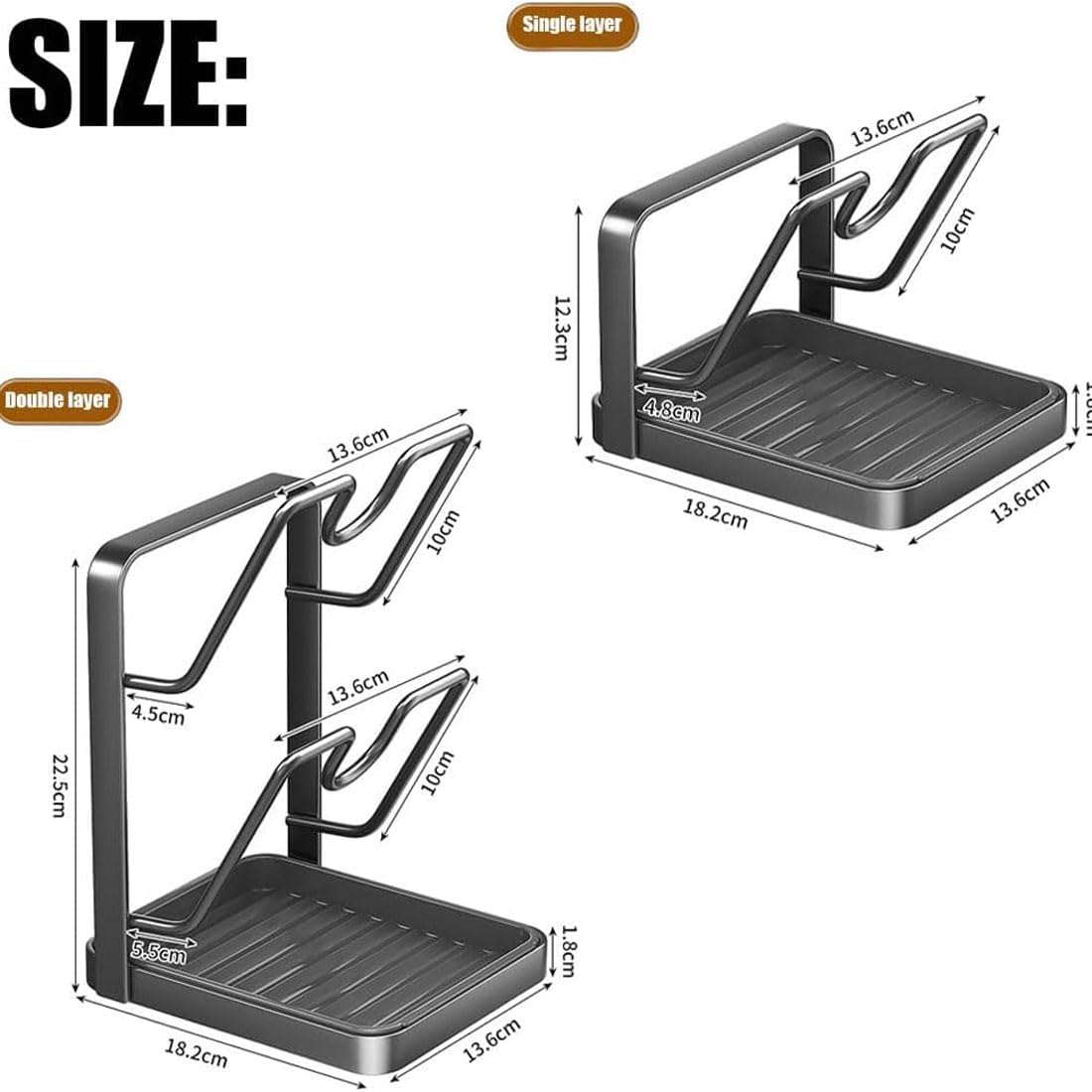 AUTRUCKER Soporte para tapas de ollas, con bandeja, para sujetar la ...