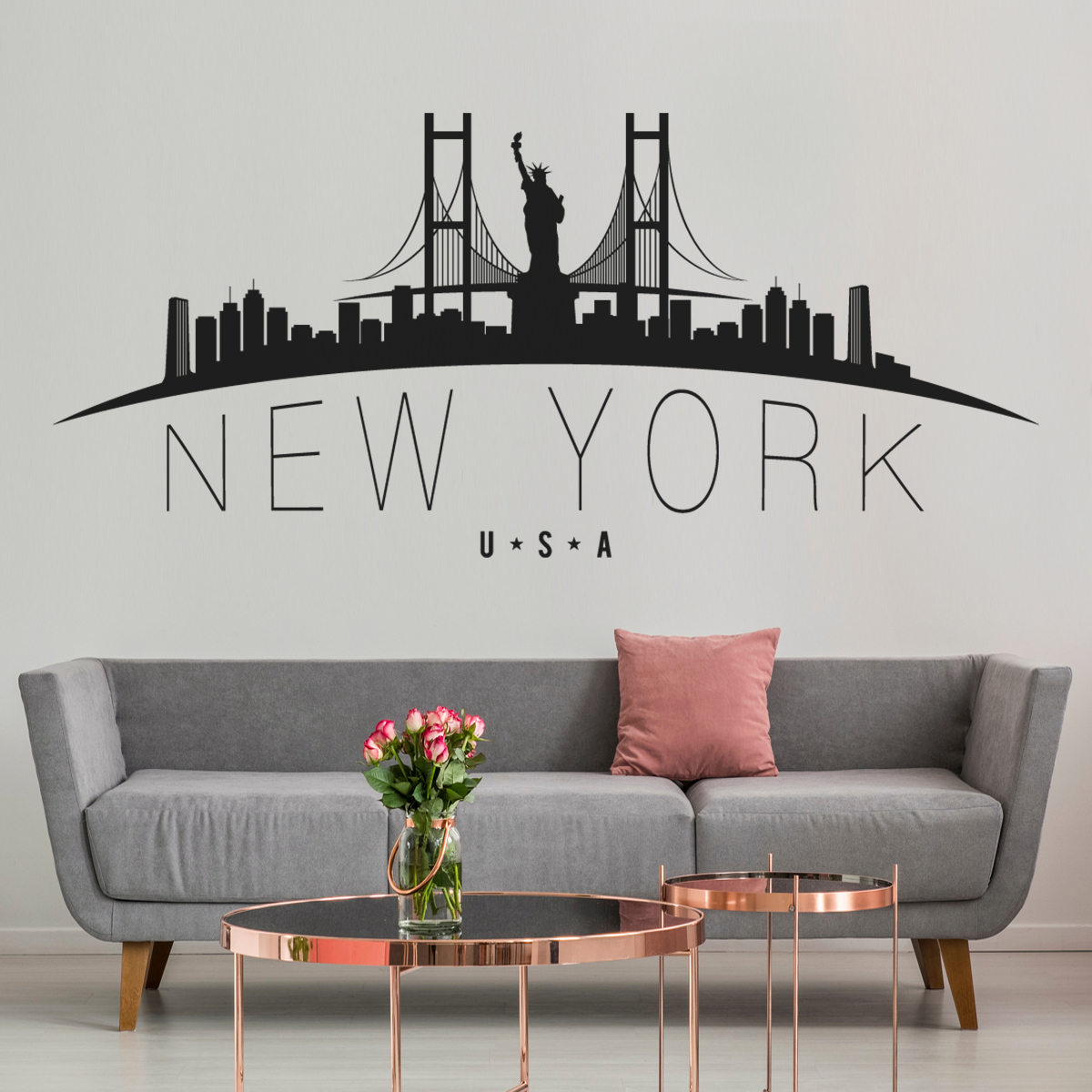 Sticker Mural - New York 3617680108567 - Noir - 177x374 cm | Leroy Merlin
