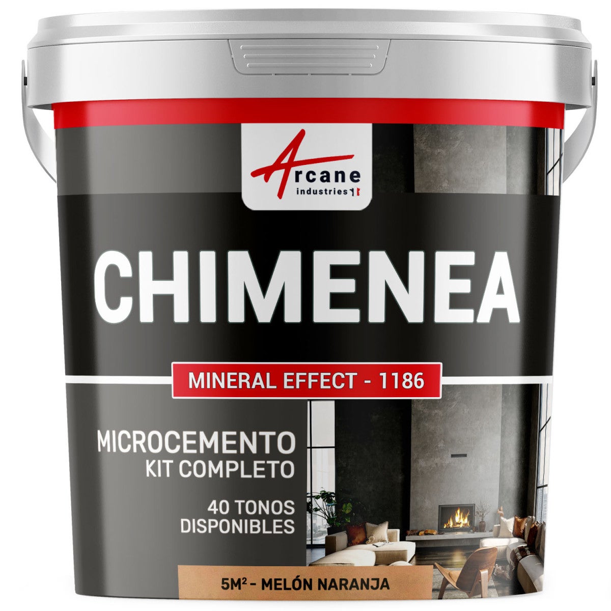 Kit microcemento para chimenea - 5 m² (en 2 capas) Melón Naranja ...