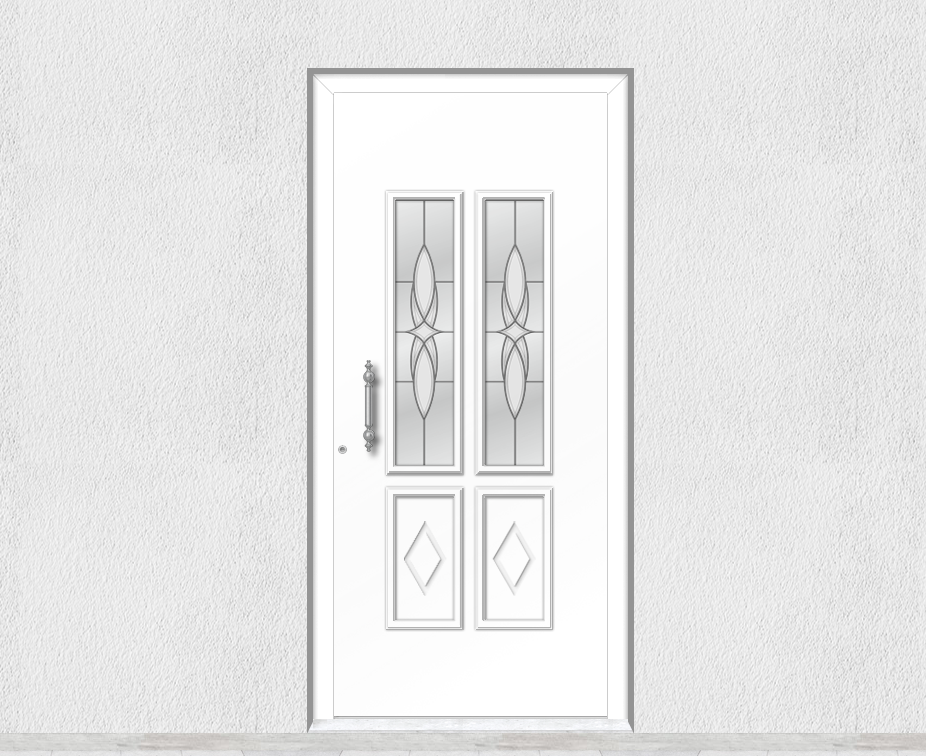 Porte d'entrée en aluminium TRADITIONAL DESIGN 5022-1110-9 RAL 9016 Ep ...