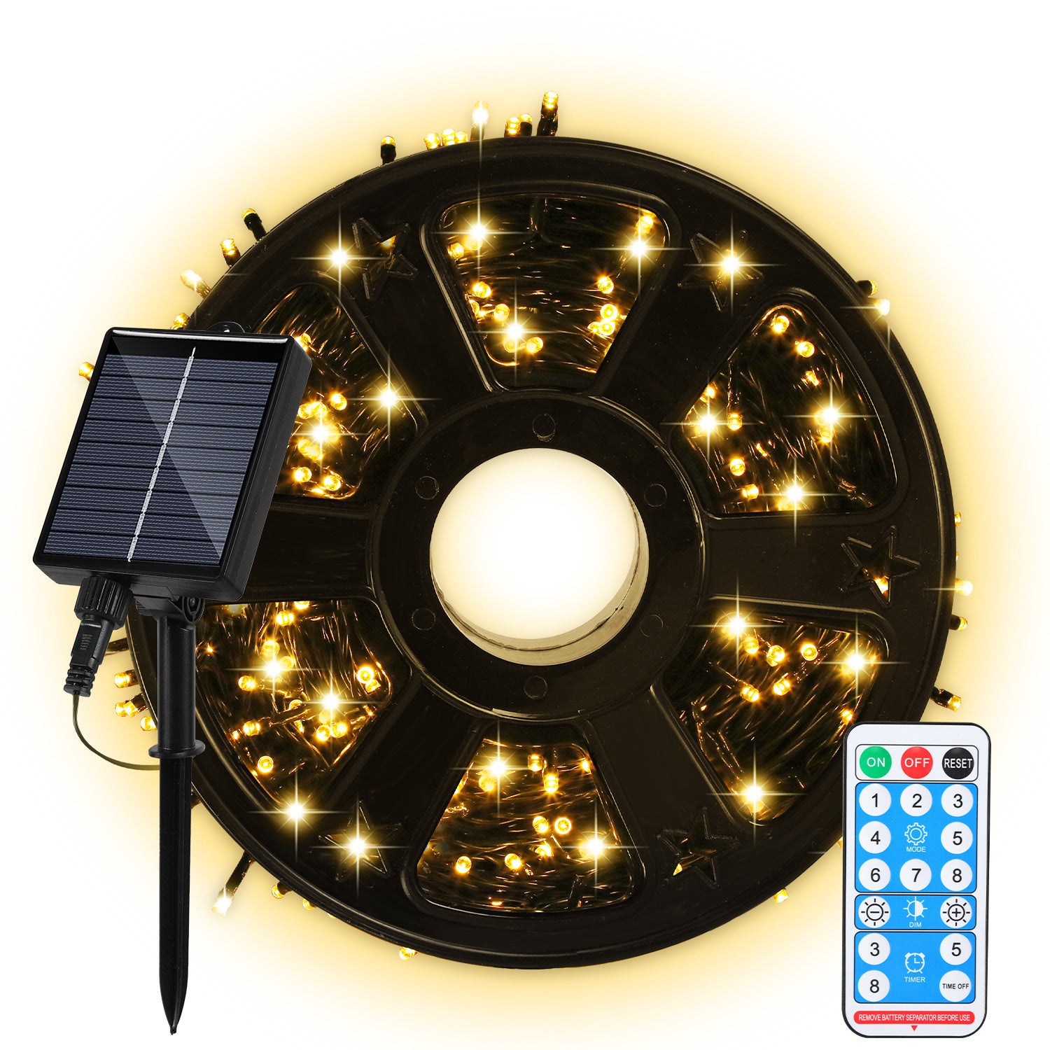 Oświetlenie solarne LED 500 diod LED 50 m IP44 8 trybów Ślub Zewnętrzne ...