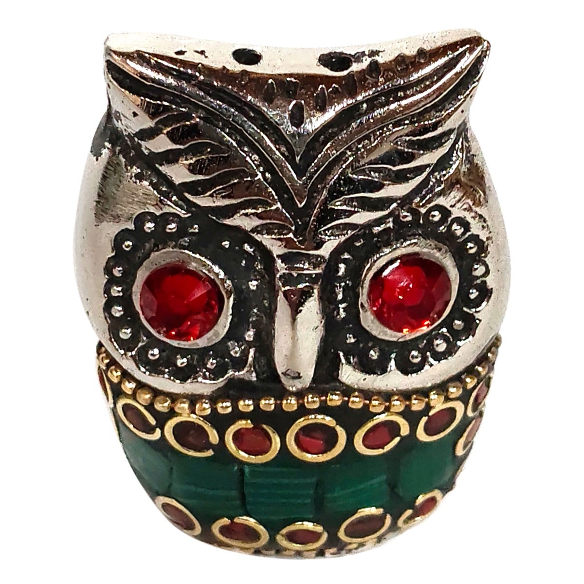 Búho Decorativo Pequeño de Aluminio Rojo, Figura de Búho Ideal para ...