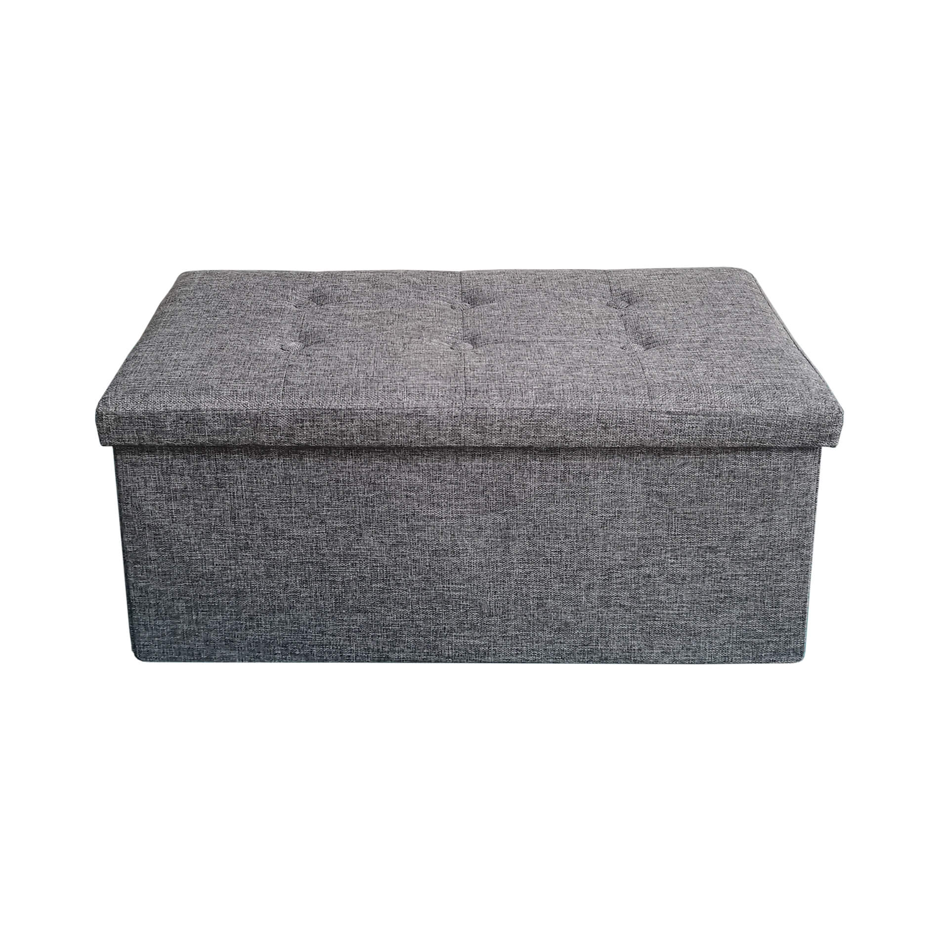 Rebecca Mobili Pouf Rectangular Banco Contenedor Plegable Gris con Asiento | Leroy Merlin