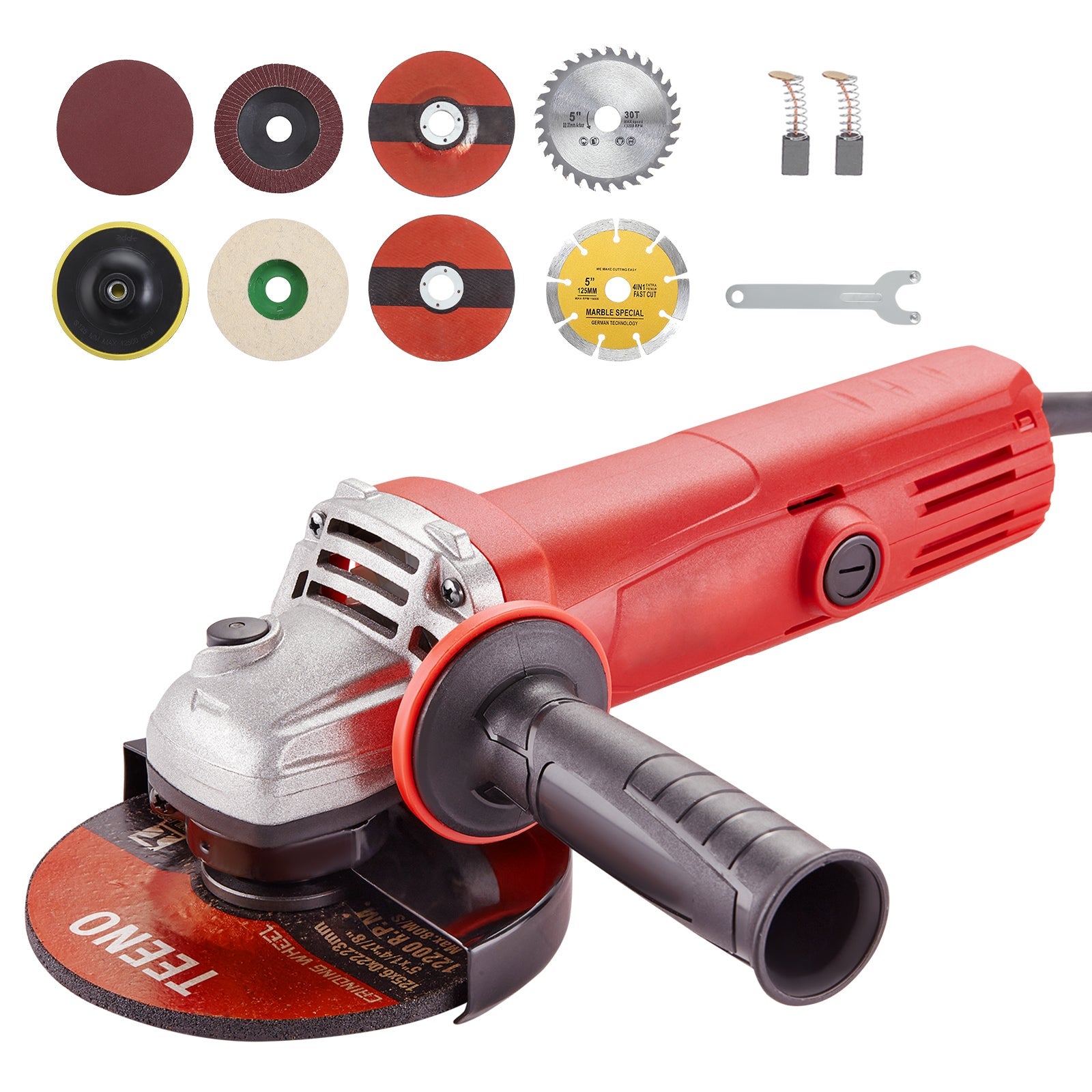 Teeno Meuleuse d'angle 1000 Watt, 12000 rpm (disque de 125 mm) pour ...