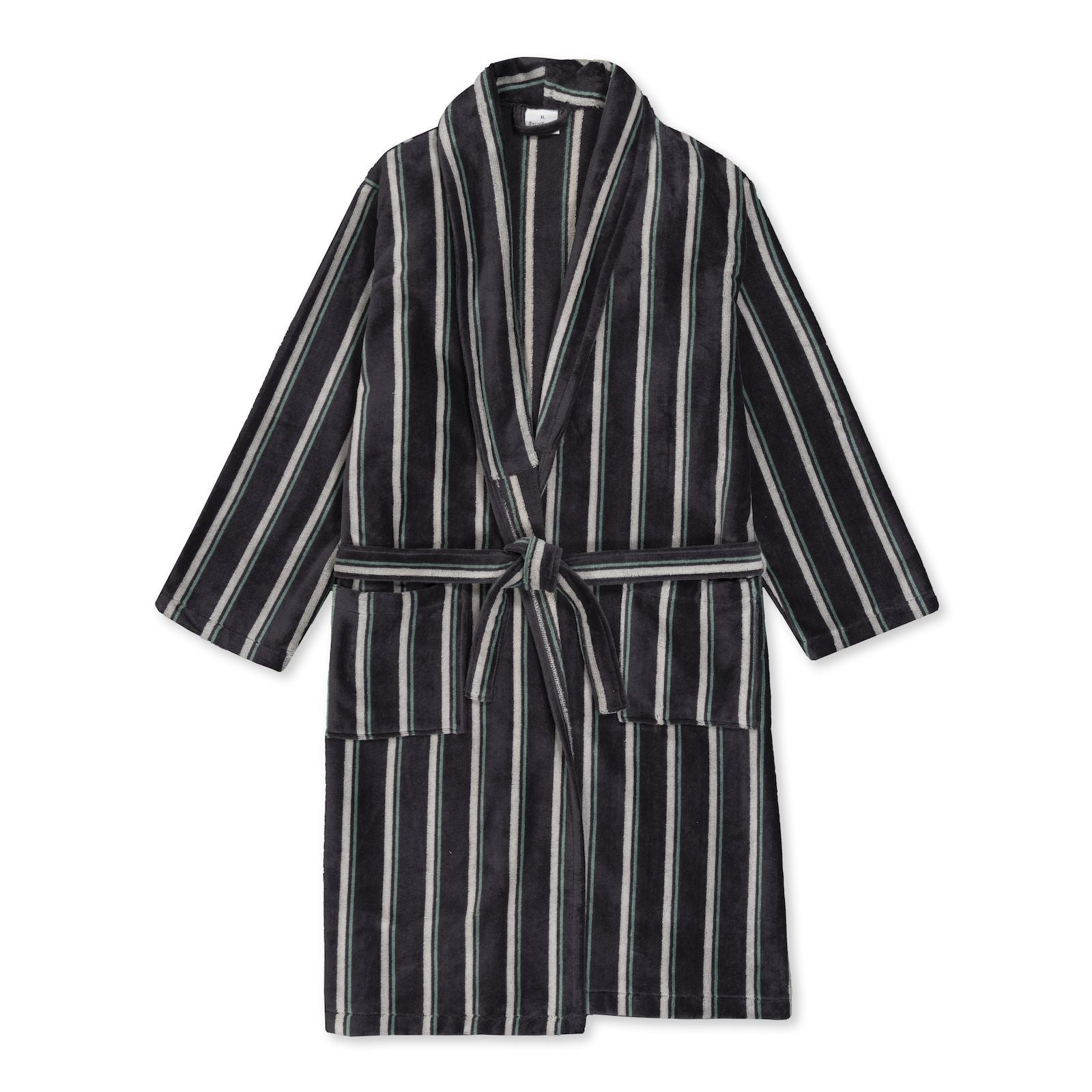 Boskimo Nelson - Peignoir en Velours 100% Coton - Rayé - S | Leroy Merlin