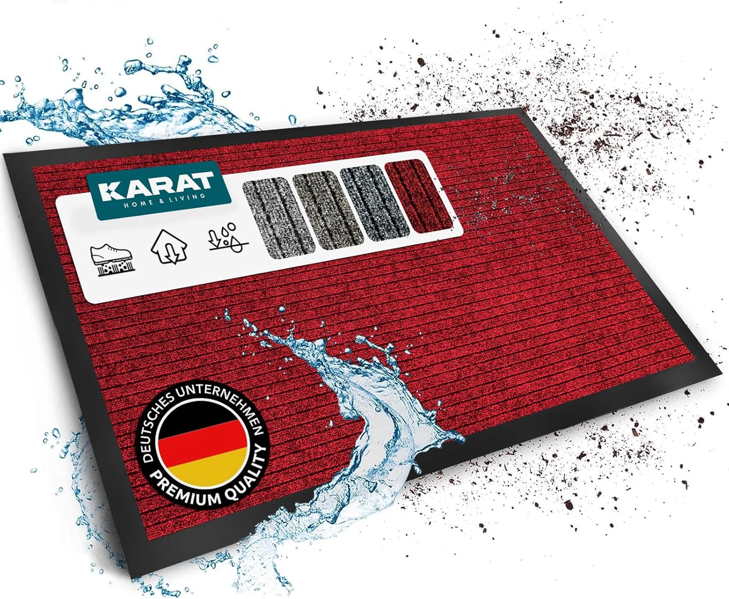 Tapis entrées commerciales, halls d’immeuble, Rouge 40 x 60 cm | Leroy ...