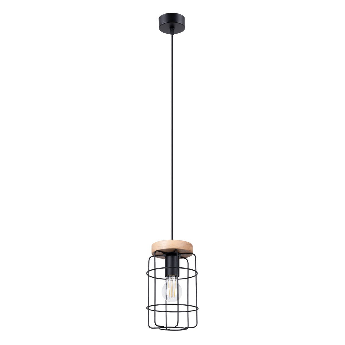 Lampe suspendue GOTTO 1, industriel - 15x15x135cm Sollux | Leroy Merlin
