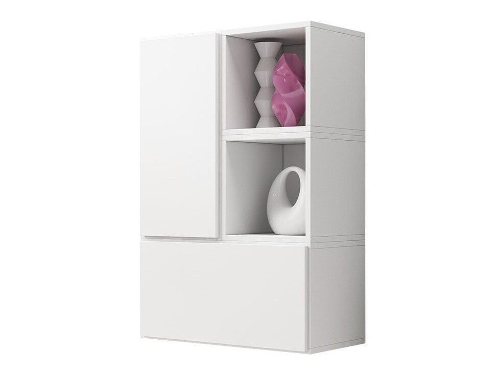 Ensemble d'armoires Corbele 122, Blanc, 114x75x39cm, Stratifié, MDF ...