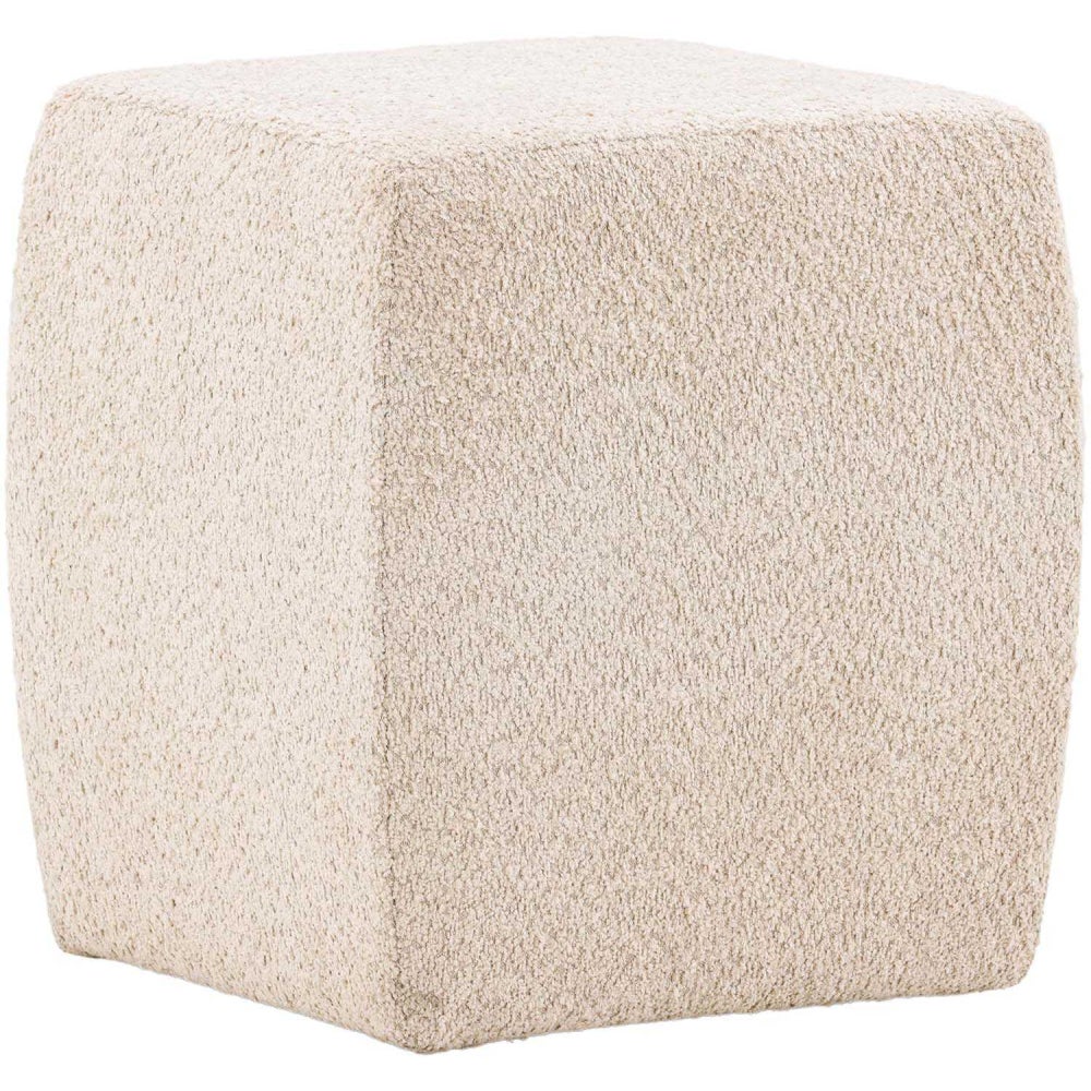 Pouf cube en polyester bouclette Neapel Venture Home | Leroy Merlin