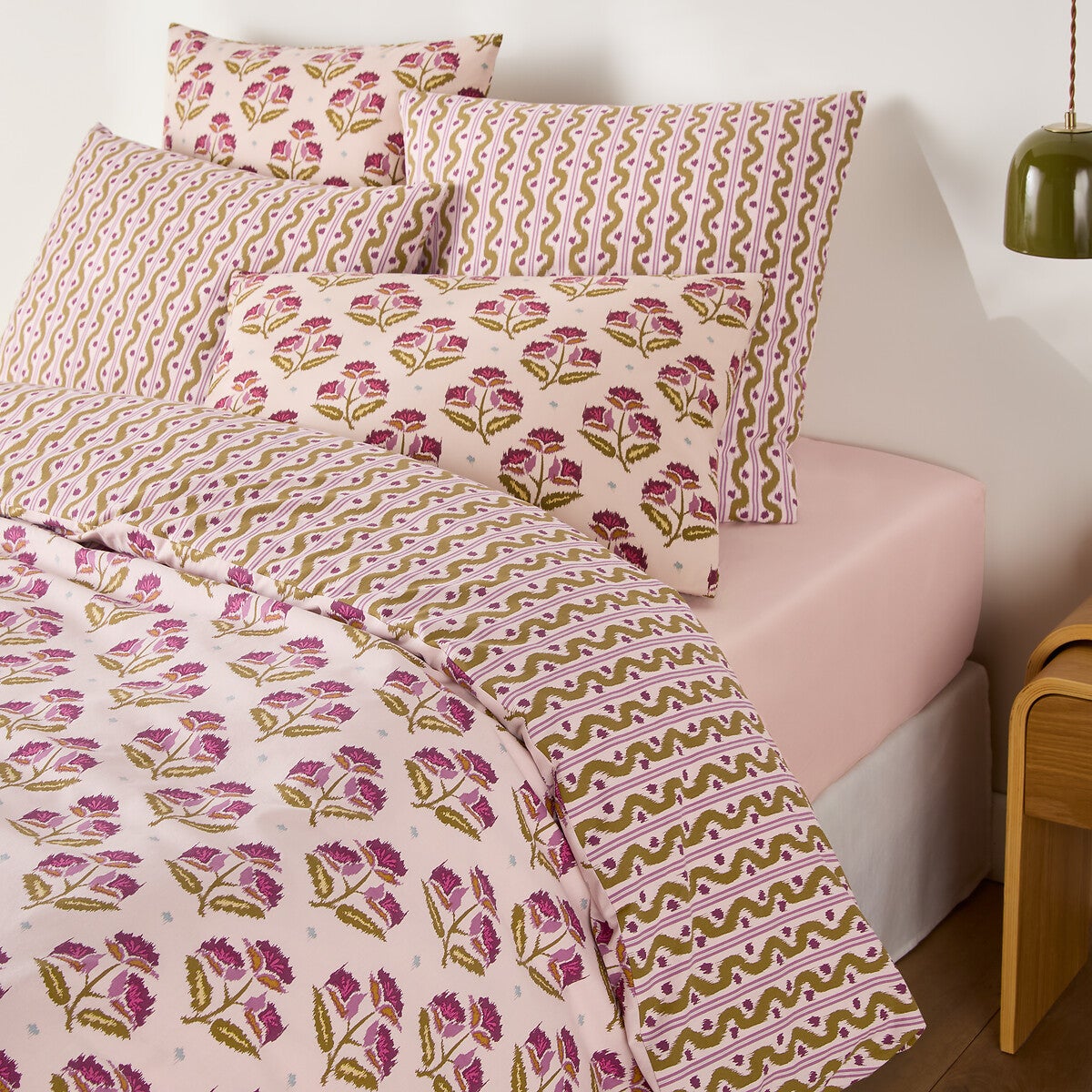 Housse de couette en coton lavé, imprimé fleurs, ANTES - Imprimé ikat ...