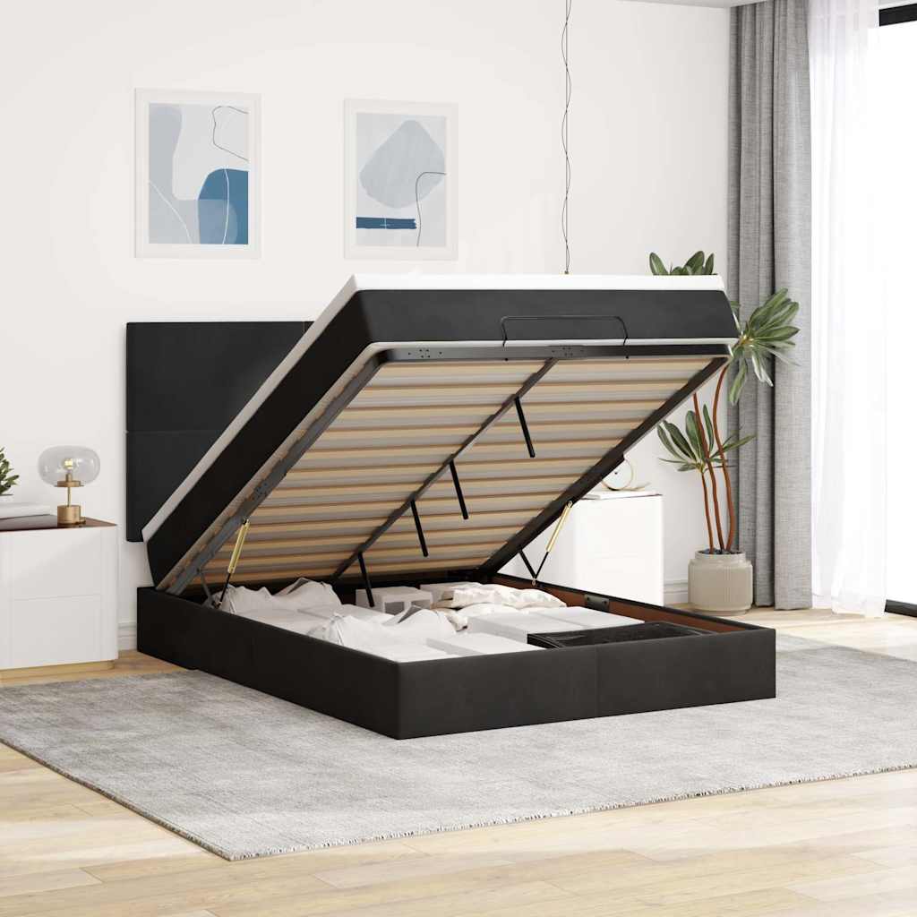 Maison Exclusive - Estructura de cama otomana con colchones terciopelo ...