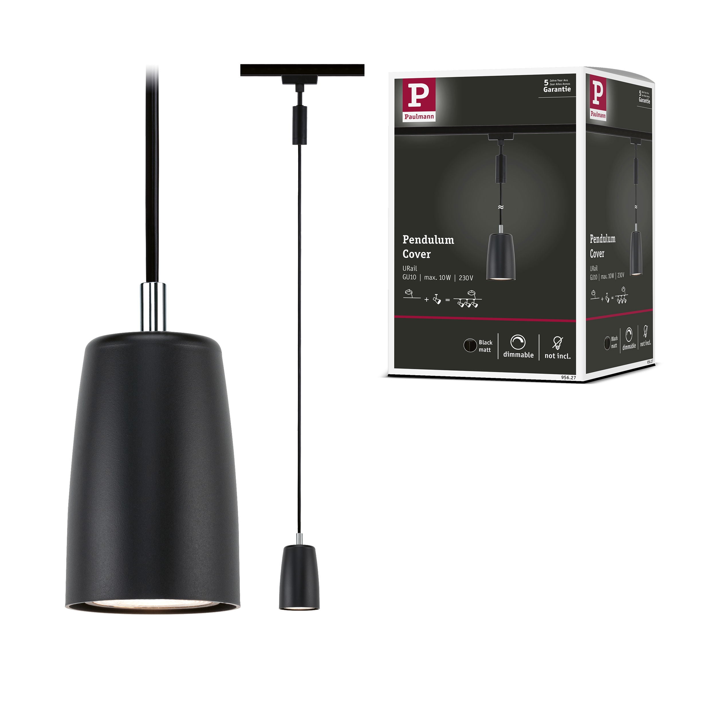 URail Suspension Cover GU10 max. 10W gradable 230V Noir mat | Leroy Merlin