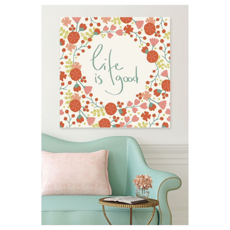 Poster citation papier intissé LIFE IS GOOD 90 x 90 cm - Décoration ...