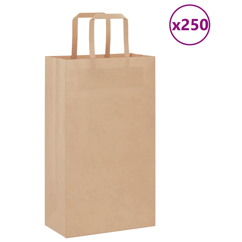 Sacs en papier kraft 250 pcs，Sacs kraft avec poignées marron 21x11x36 ...