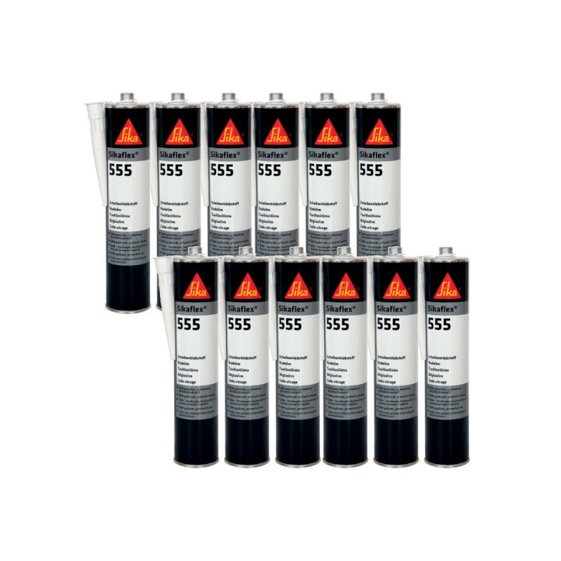 Lot de 12 colles de vitrage SIKA Sikaflex 555 - Noir - 300ml | Leroy Merlin
