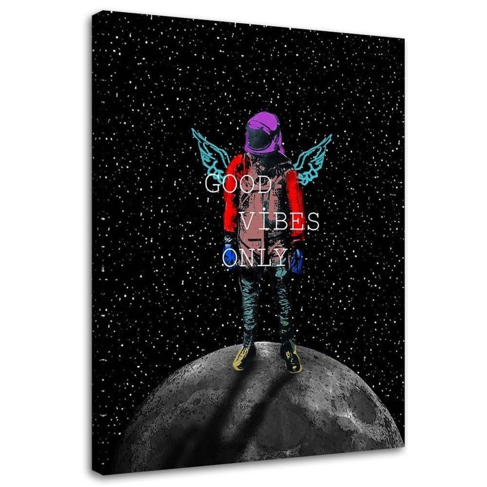 Tableau collage abstrait avec un astronaute - 50 x 70 cm | Leroy Merlin